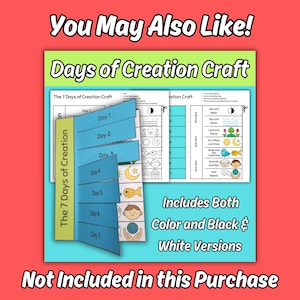 The Creation Craft Bible Story Coloring Activity for Kids, God's 7 Days ...