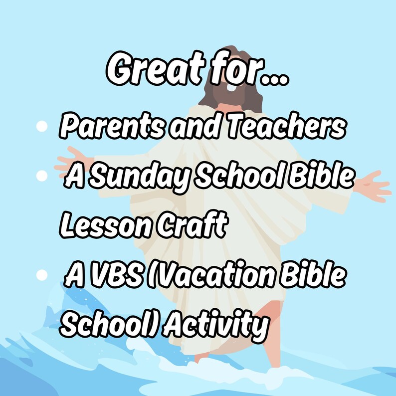 Jesus Walks on Water Kids Bible Story Craft Printable Sunday School ...