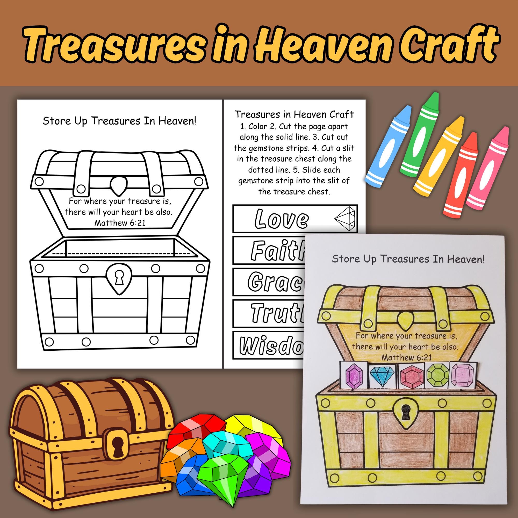 Treasures in Heaven Craft for Kids Sunday School Bible Story Lesson ...