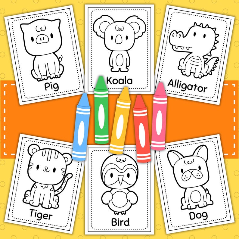 Animal Coloring Pages for Kids, 30 Page Animal-themed Printable ...