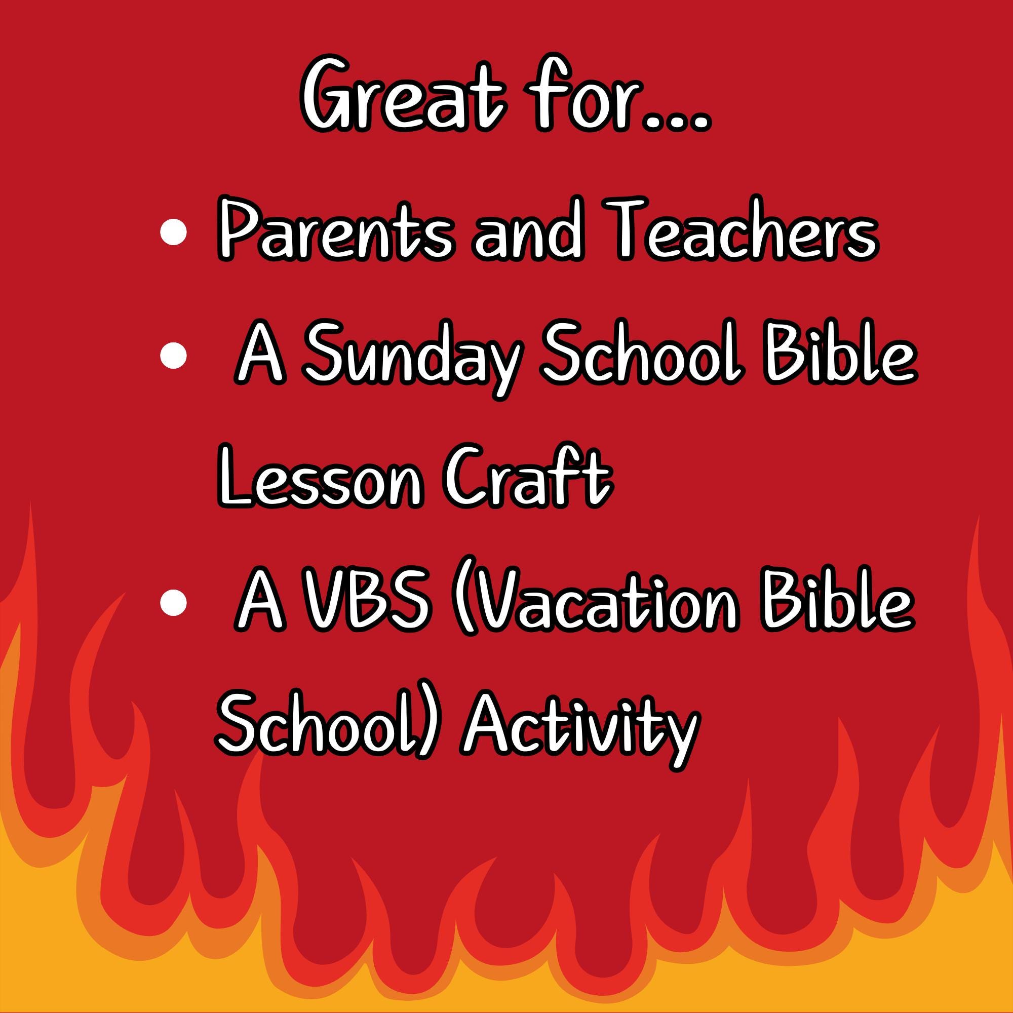 The Fiery Furnace Folding Suprise Bible Craft Printable for Kids Sunday ...