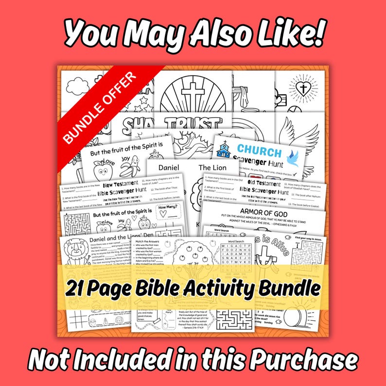 New Testament Books of the Bible Scavenger Hunt Activity Sheet Placemat ...