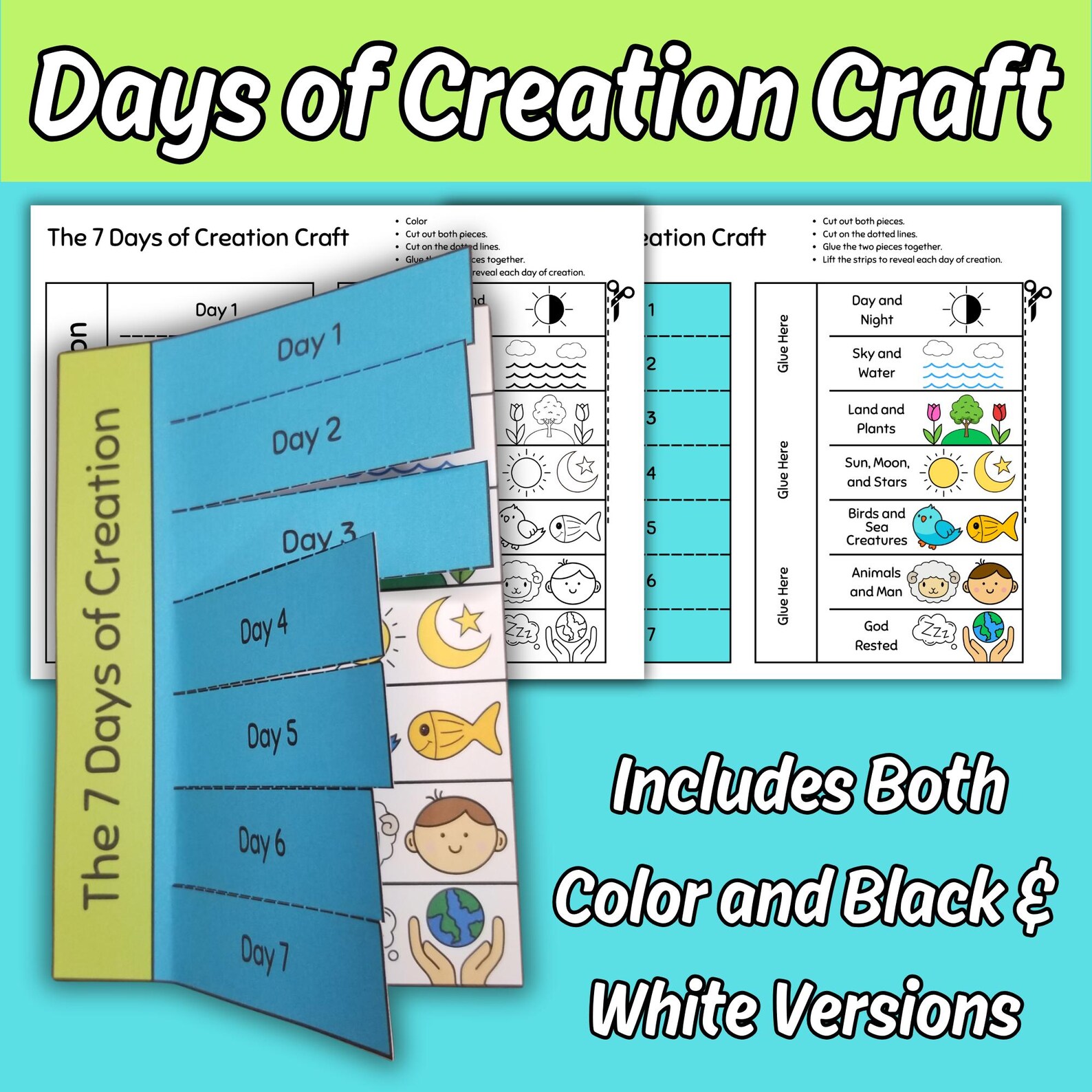 The Creation Bible Story Craft for Kids Sunday School Lesson, God's 7 ...