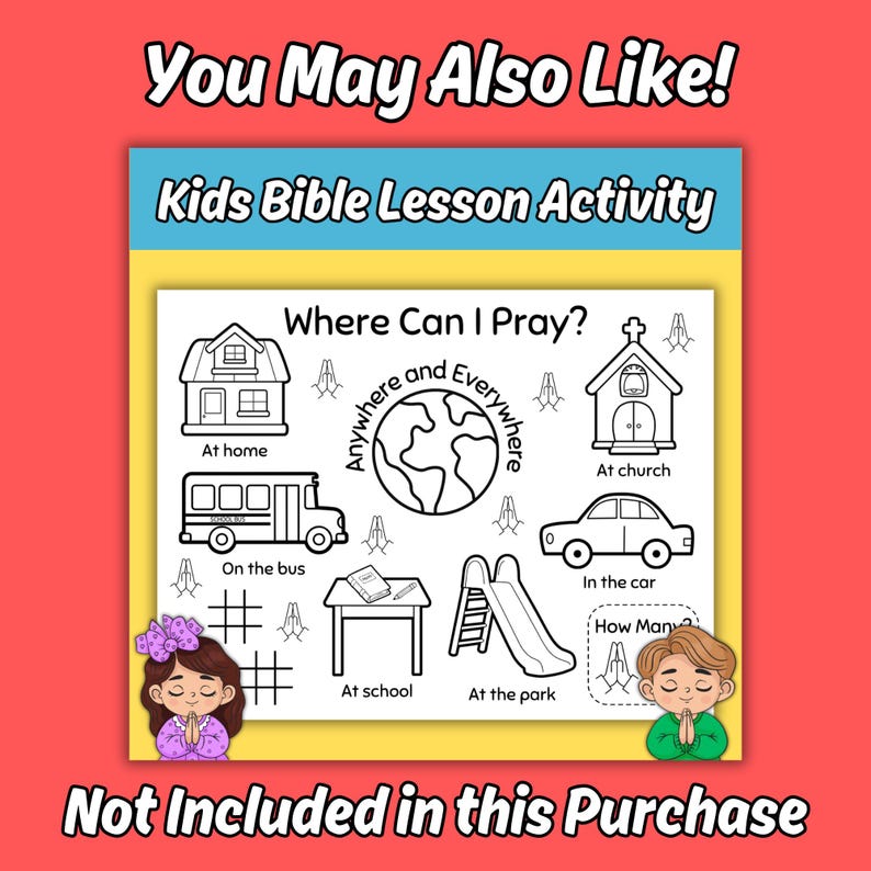 Teach Me to Pray Printable Children's Church Activity for Kids Sunday ...