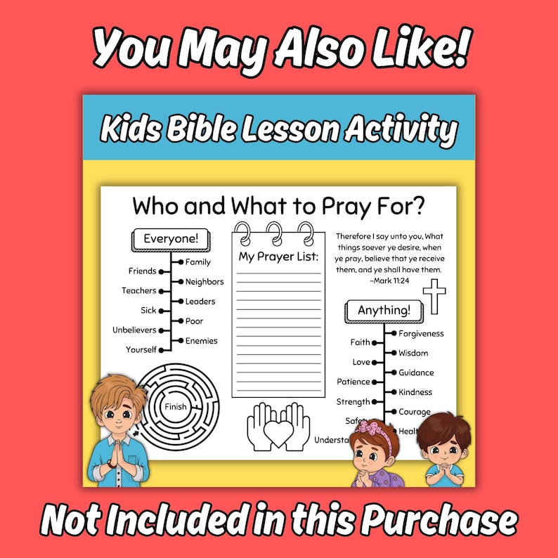 Prayer Bible Lesson Activity Sheet for Kids, When Should I Pray Sunday ...