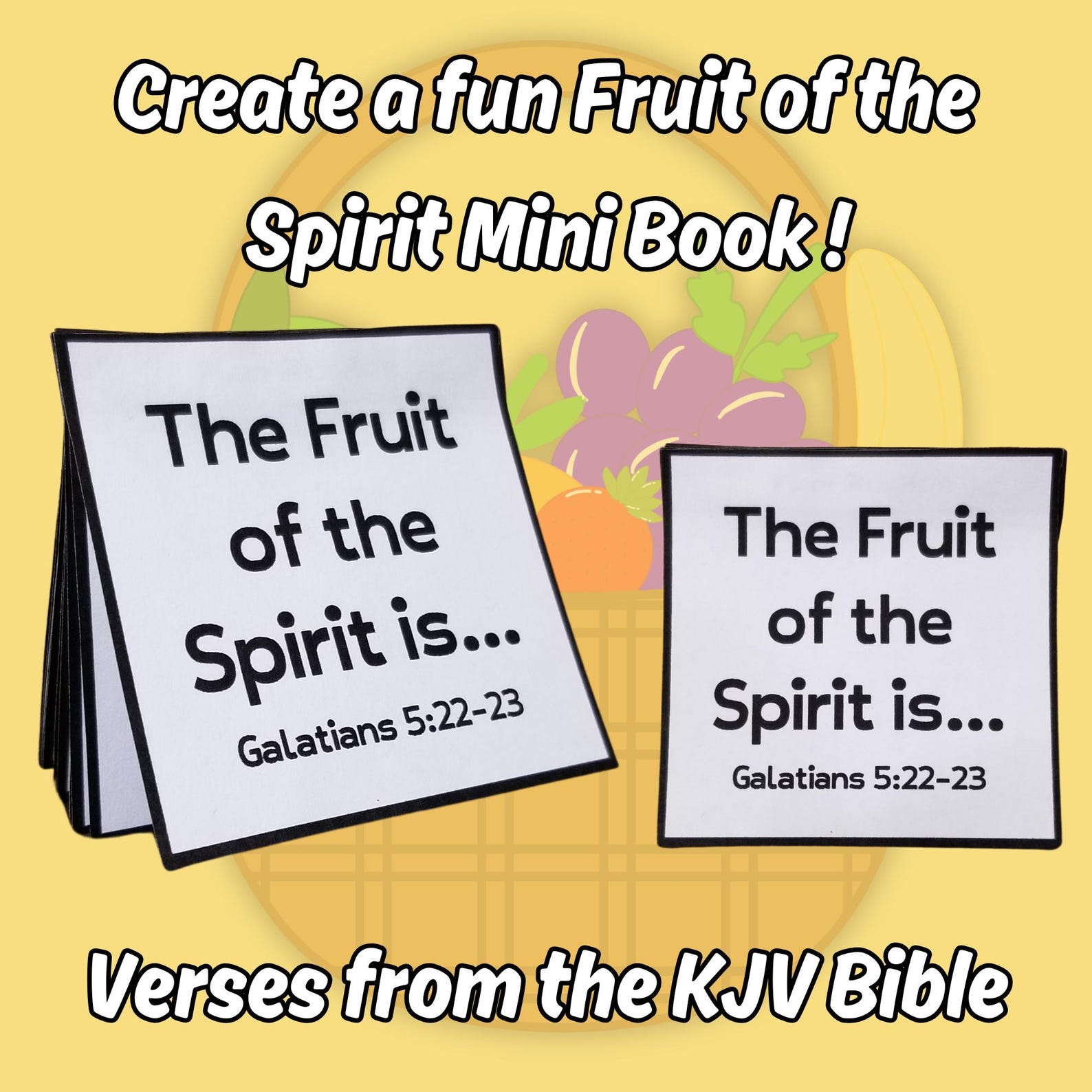 Fruit of the Spirit Mini Book Craft Printable for Kids Christian Sunday ...