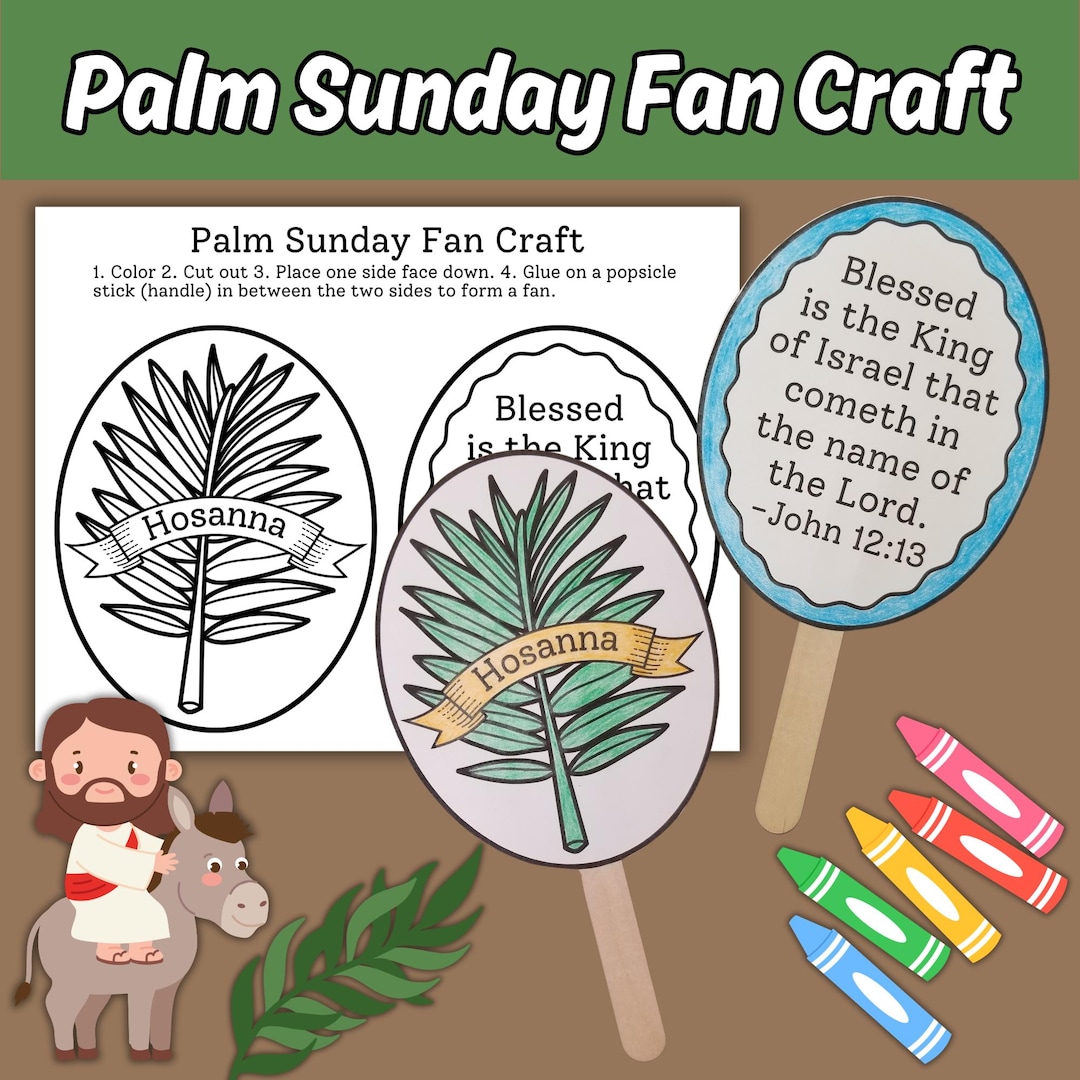 Palm Sunday Fan Craft for Kids Sunday School Bible Lesson, Palm Sunday ...