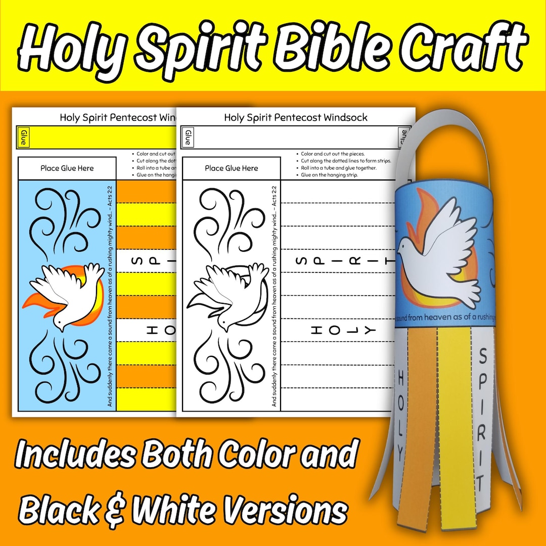 Holy Spirit Pentecost Windsock Craft Printable for Kids Sunday School ...