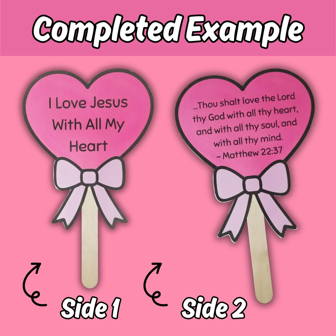 I Love Jesus Heart Fan Craft for Kids Sunday School Bible Lesson ...
