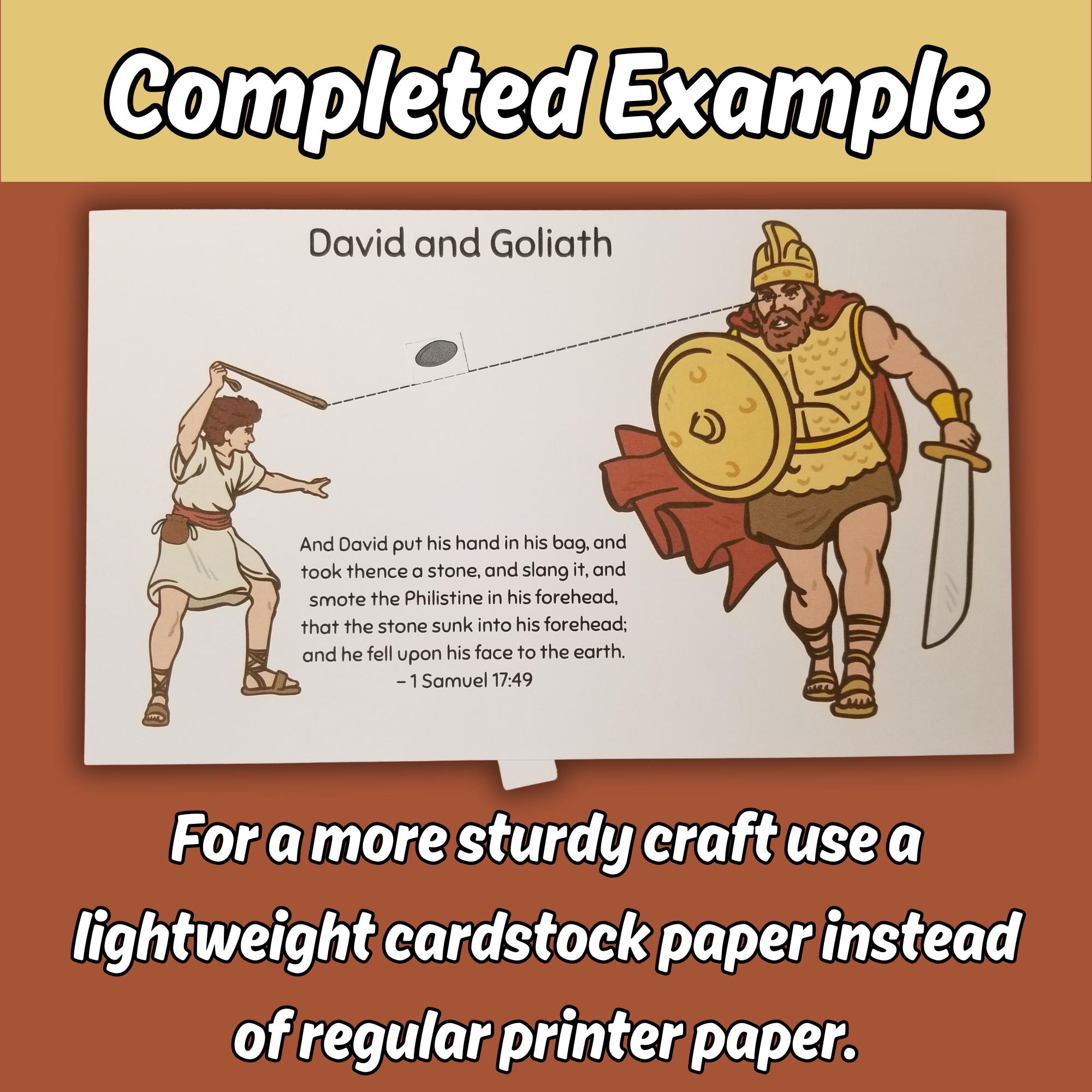 David and Goliath Printable Bible Story Craft for Kids Sunday School ...