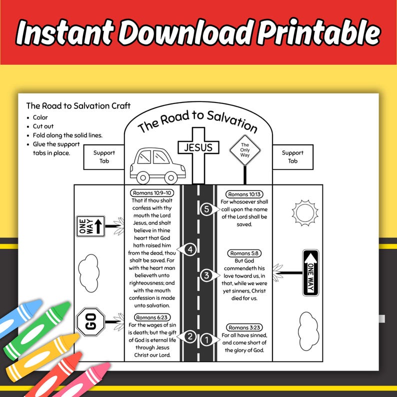 The Road to Salvation Printable Craft for Kids Sunday School Bible ...