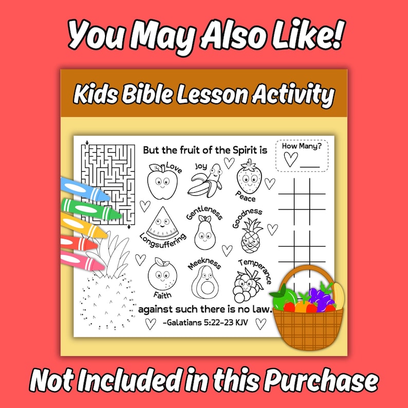 Fruit of the Spirit Mini Book Craft Printable for Kids Christian Sunday ...