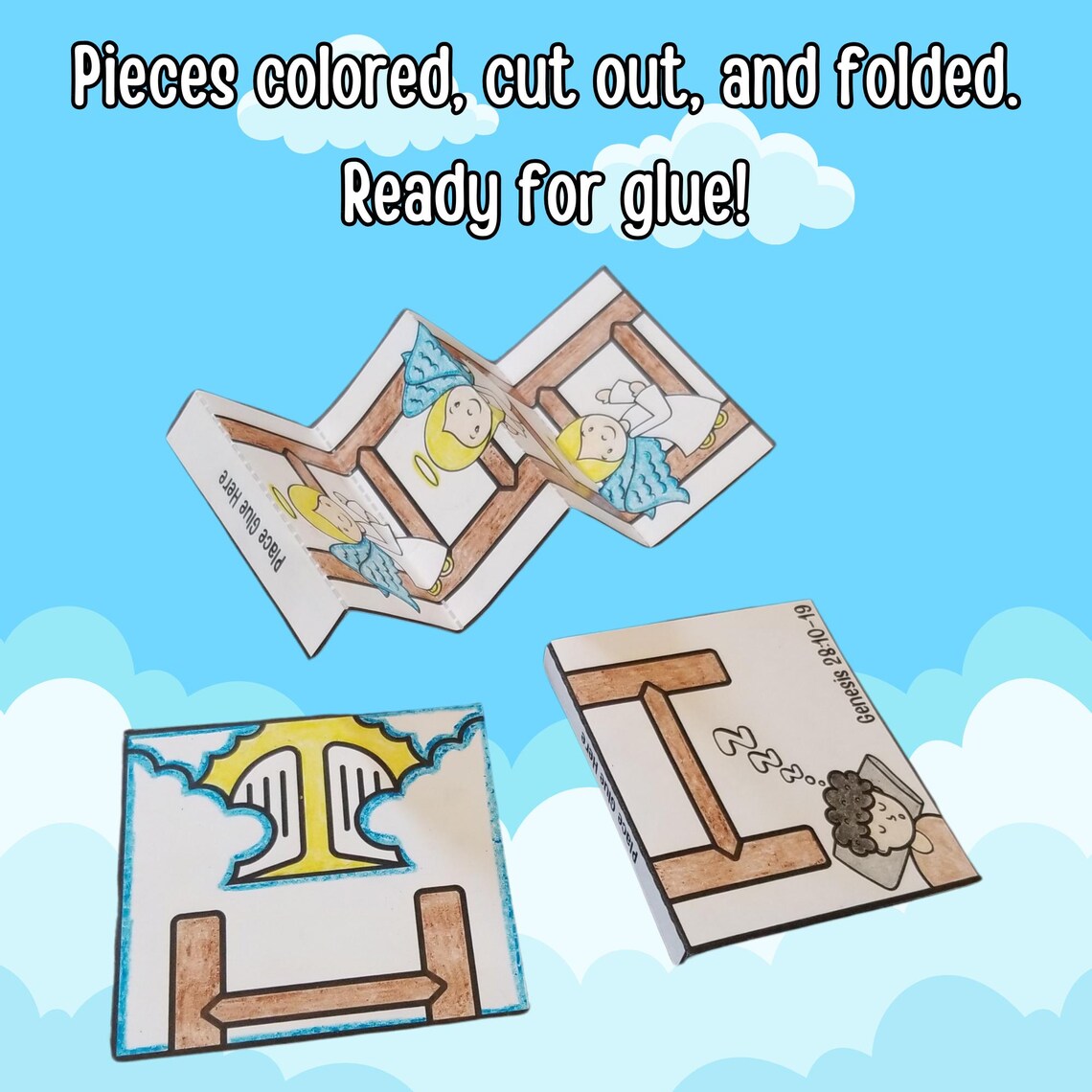 Jacob's Ladder Folding Suprise Bible Craft Printable for Kids Sunday ...