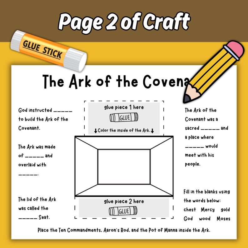 The Ark of the Covenant Kids Interactive Bible Lesson Craft Activity ...