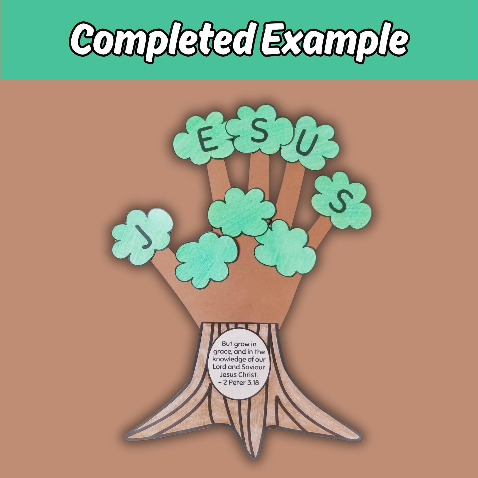 Grow in Jesus Tree Craft Printable Activity for Kids Sunday School ...