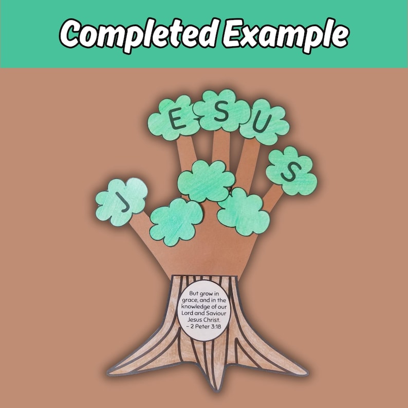 Grow in Jesus Tree Craft Printable Activity for Kids Sunday School ...