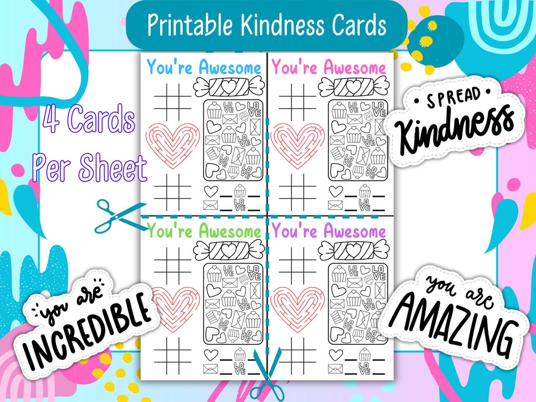 Printable Kindness Cards for Kids, Printable Compliment and ...