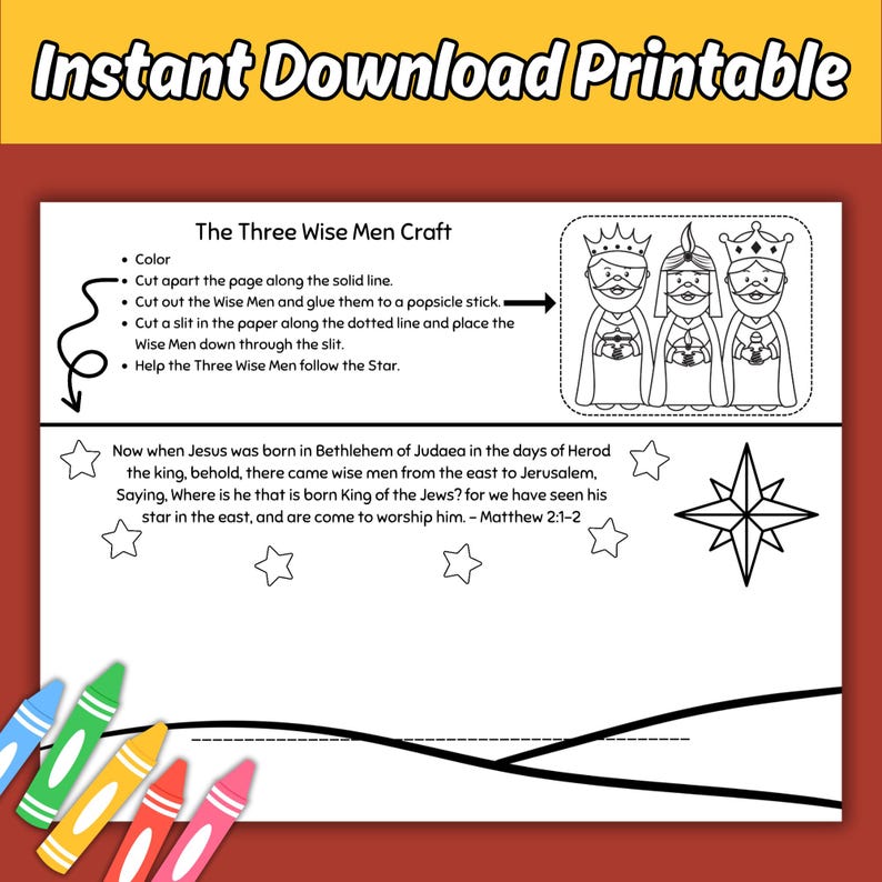 The Three Wise Men Craft for Kids Sunday School Bible Lesson, Magi ...