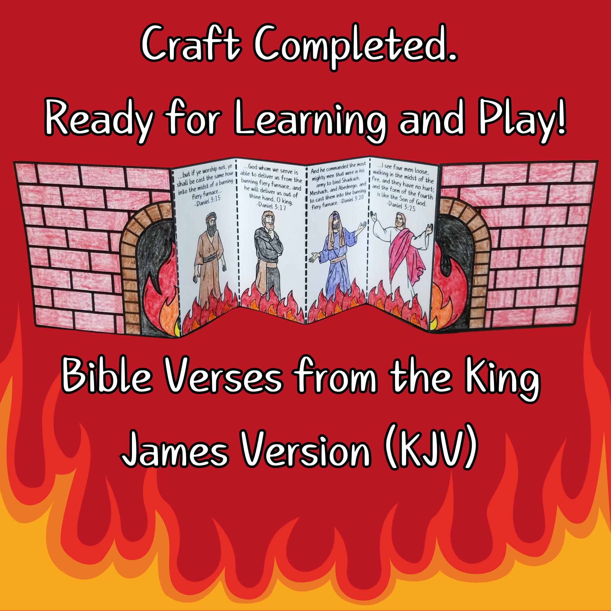 The Fiery Furnace Folding Suprise Bible Craft Printable for Kids Sunday ...