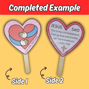Love One Another Heart Fan Craft for Kids Sunday School Bible Lesson ...