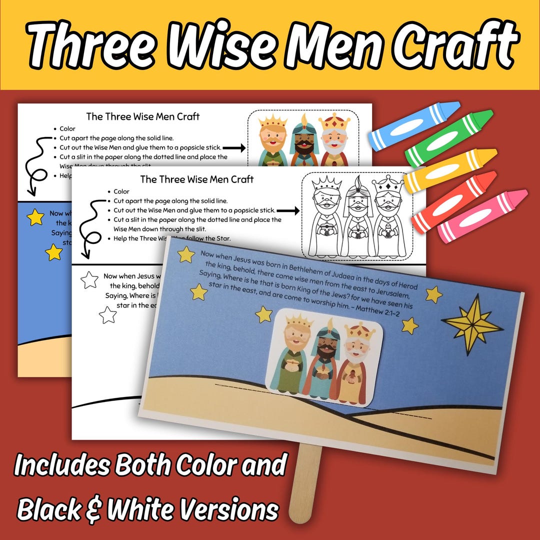 The Three Wise Men Craft for Kids Sunday School Bible Lesson, Magi ...