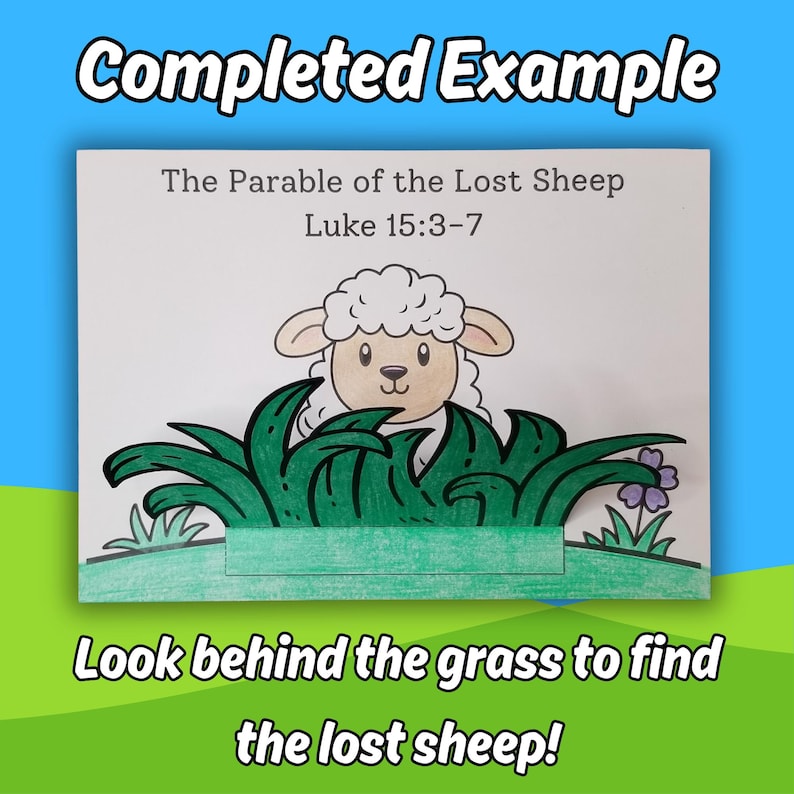 The Lost Sheep Bible Story Craft Printable for Kids Sunday School ...