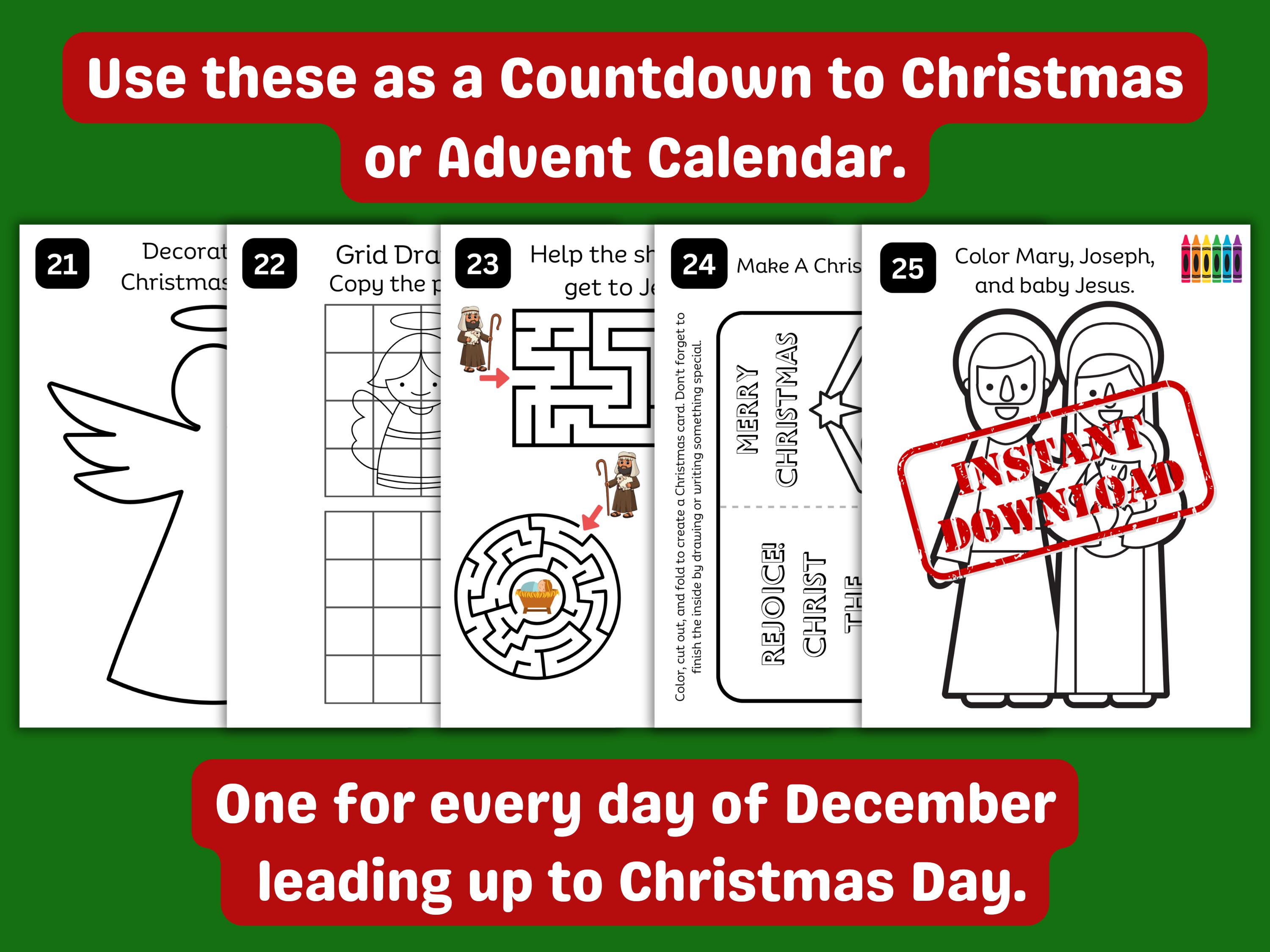 25 Christ Centered Christmas Activity Pages, Christ Centered Countdown ...