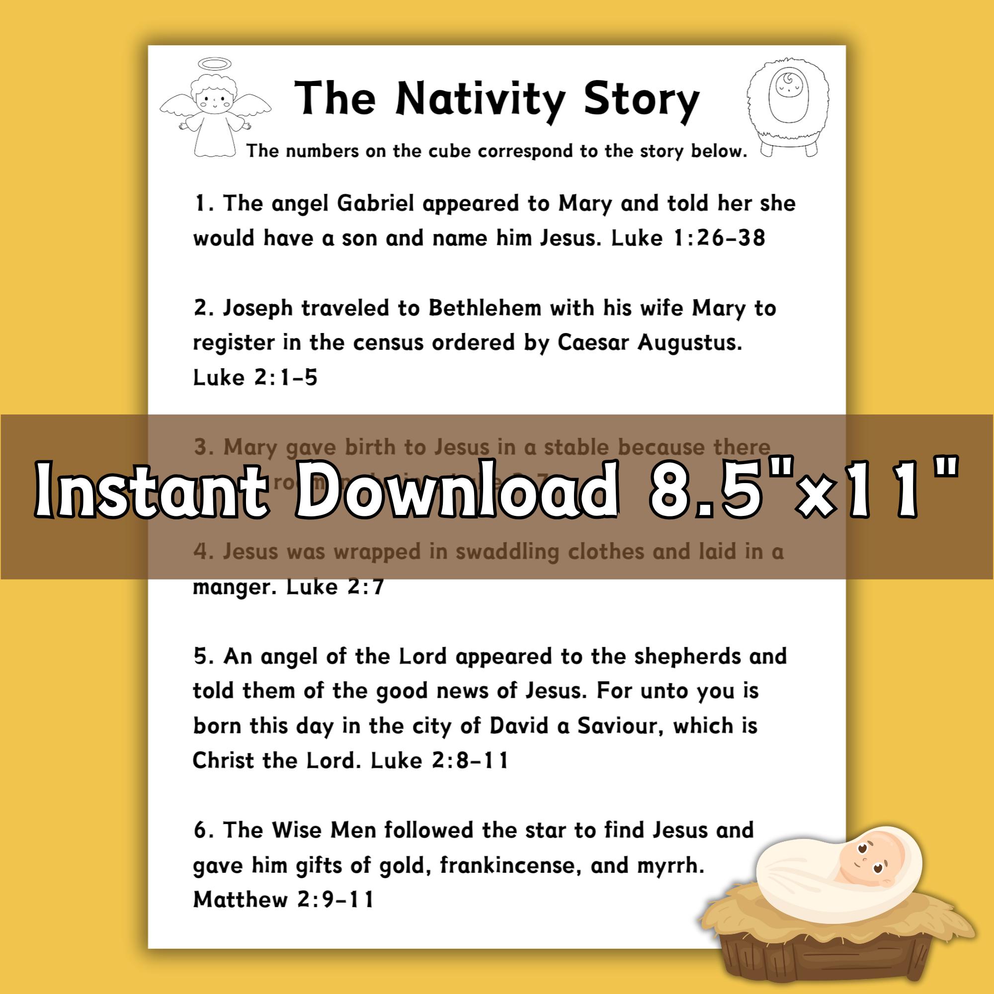 The Birth of Jesus Cube Craft Sunday School Church Lesson for Kids ...