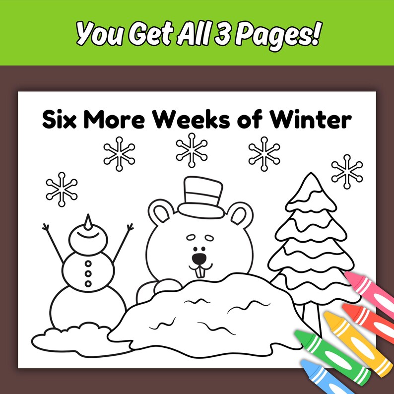 Groundhog Day Coloring Pages for Kids, Printable Groundhog Day Craft ...