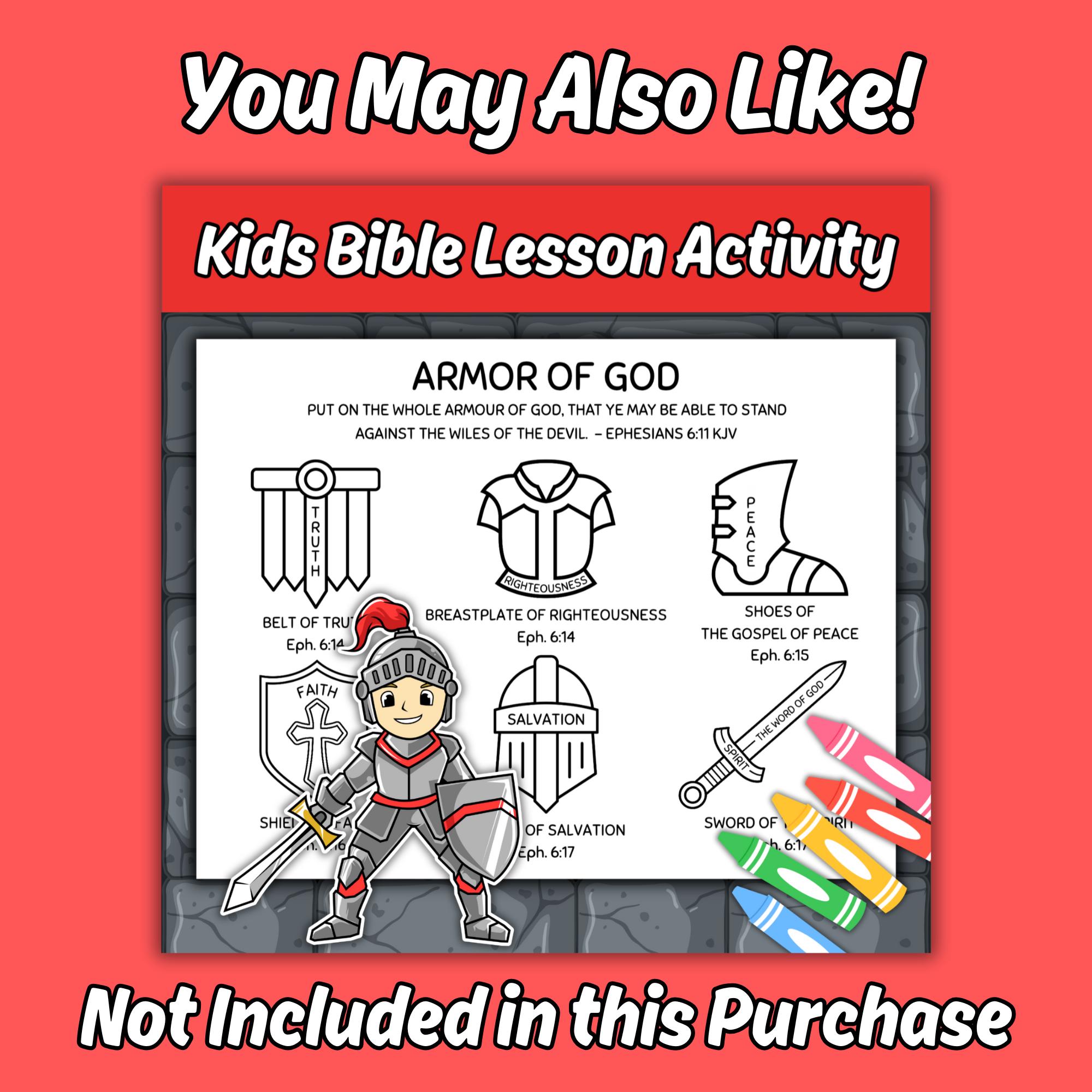 Armor of God Coloring Puzzle Craft Sunday School Bible Lesson ...