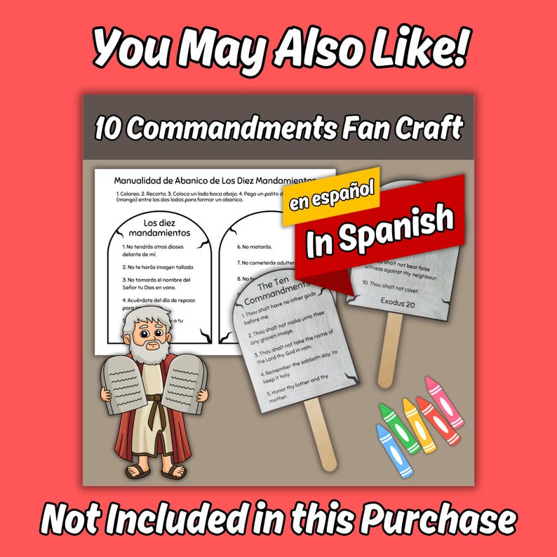 The Ten Commandments Fan Craft for Kids Sunday School Bible Lesson ...