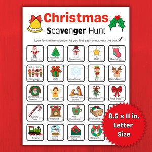 Christmas Scavenger Hunt Activity Printable, Indoor Scavenger Hunt ...