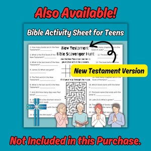 Old Testament Books of the Bible Scavenger Hunt Activity Sheet Placemat ...