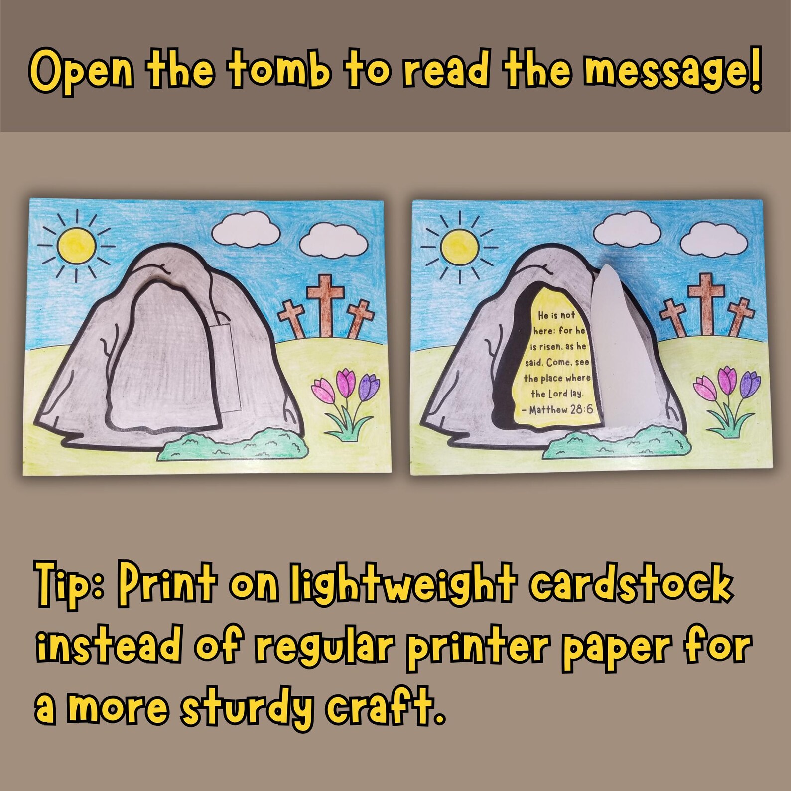 The Empty Tomb Craft for Kids Sunday School Bible Lesson, Resurrection ...