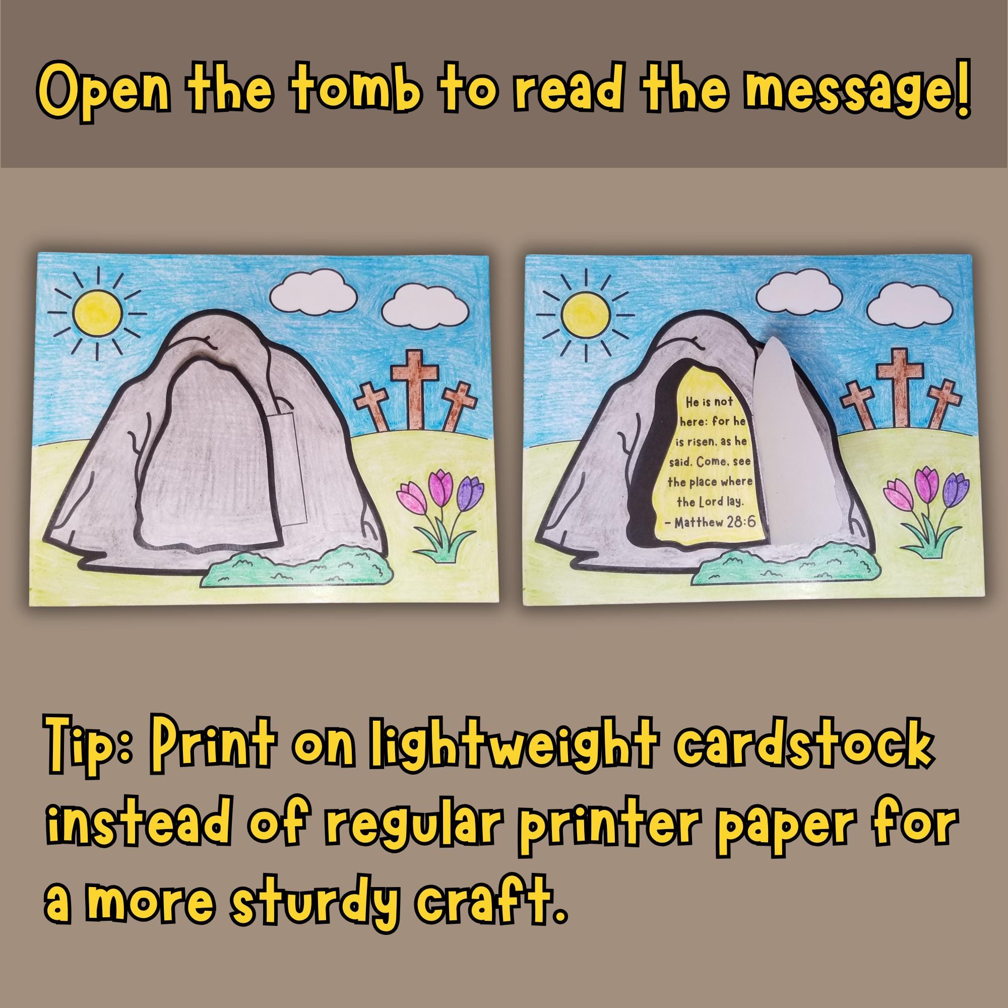 The Empty Tomb Craft for Kids Sunday School Bible Lesson, Resurrection ...