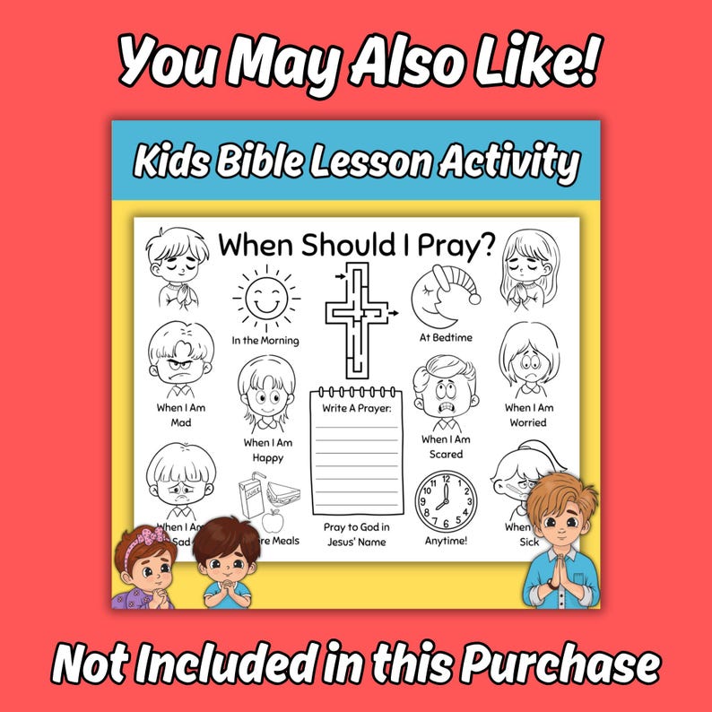 Teach Me to Pray Printable Church Activity for Kids Sunday School Bible ...