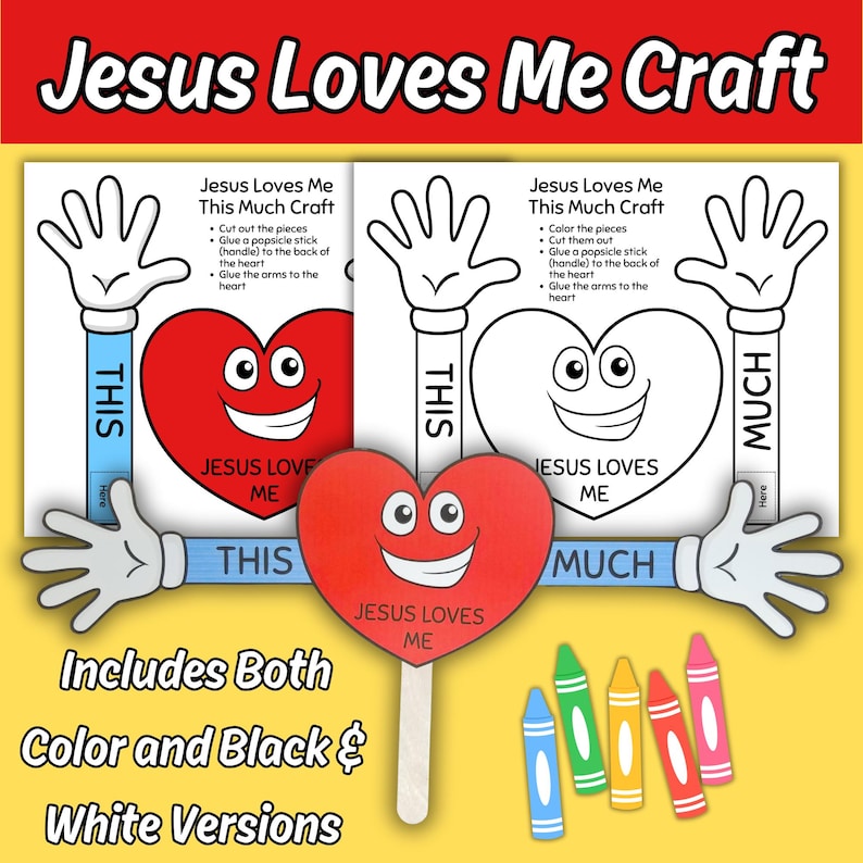 Jesus Loves Me This Much Craft for Kids Sunday School Bible Lesson ...