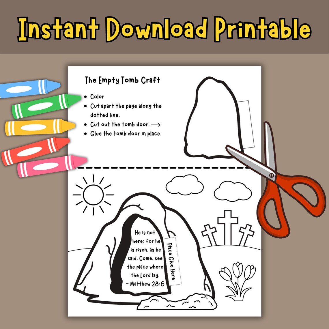 The Empty Tomb Craft for Kids Sunday School Bible Lesson, Resurrection ...