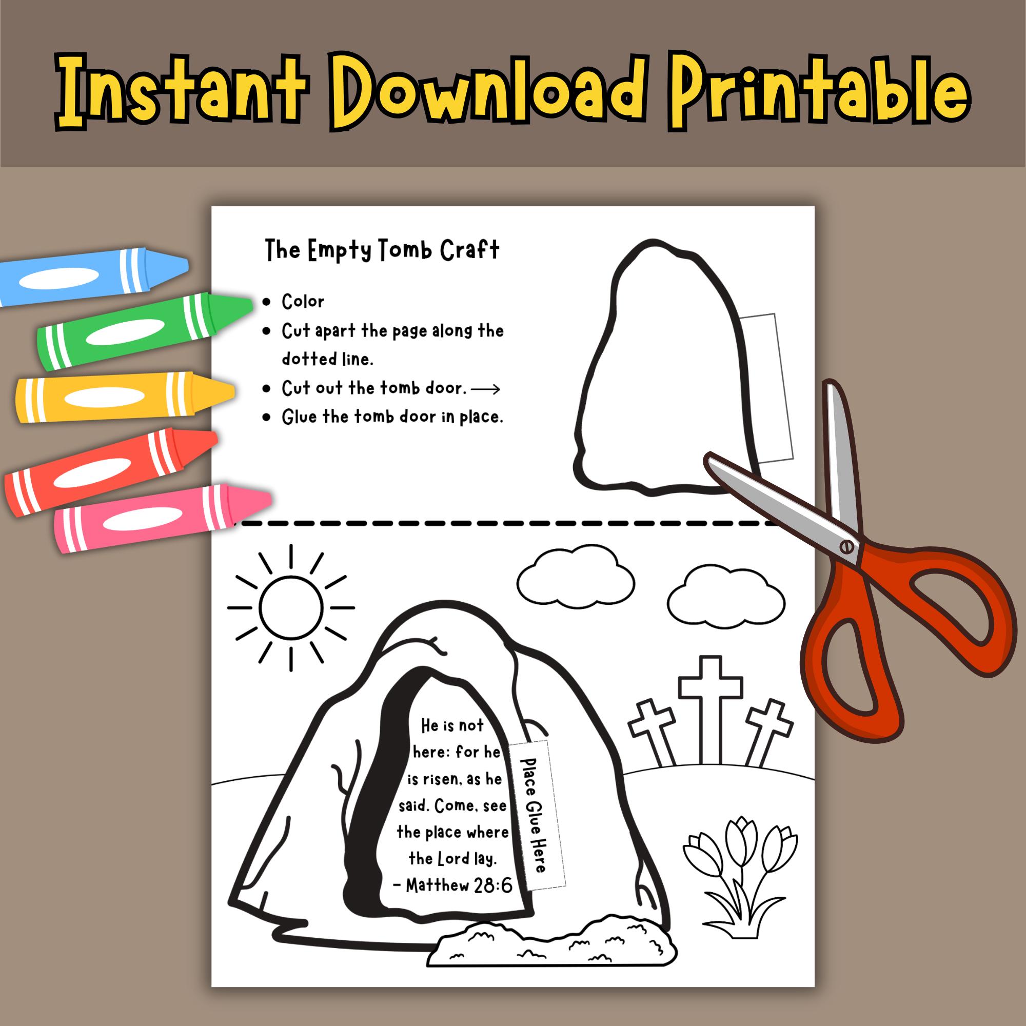 The Empty Tomb Craft for Kids Sunday School Bible Lesson, Resurrection ...