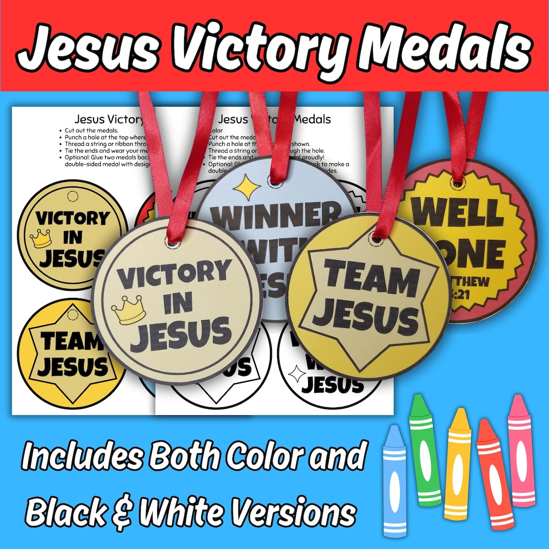 Jesus Victory Medals Craft for Kids Sunday School Bible Lesson ...