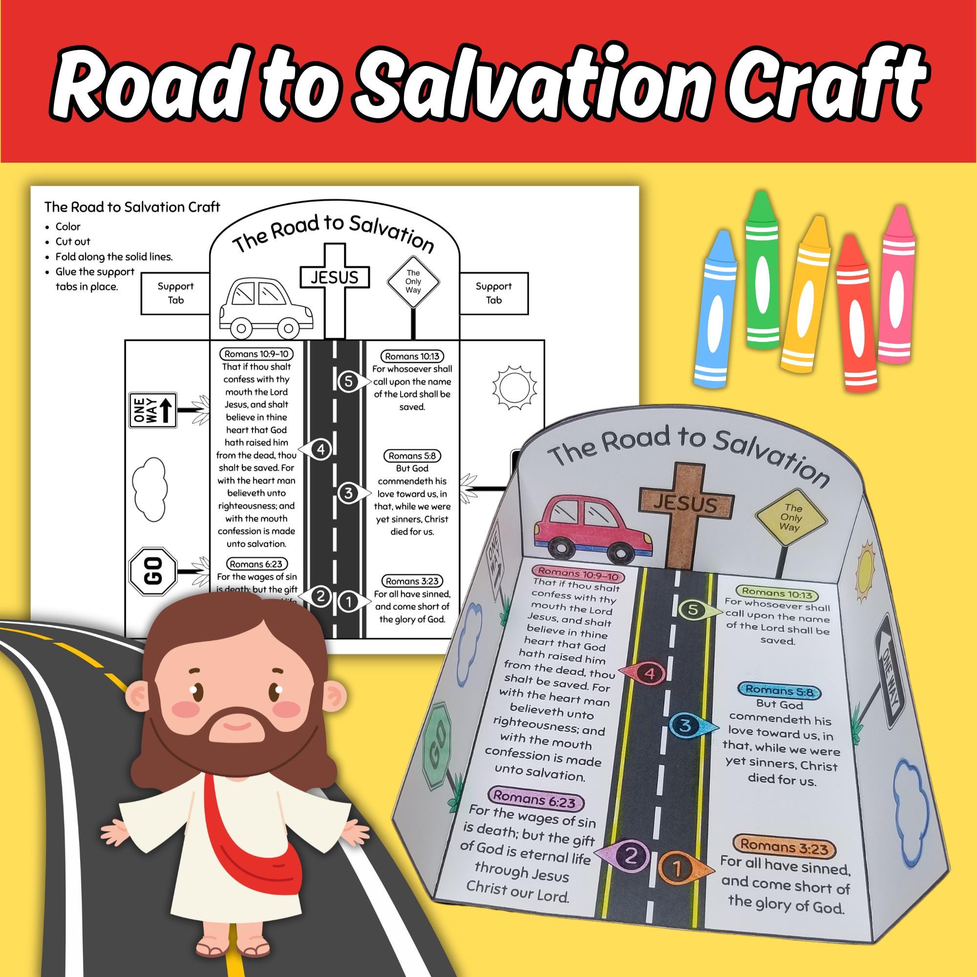 The Road to Salvation Printable Craft for Kids Sunday School Bible ...