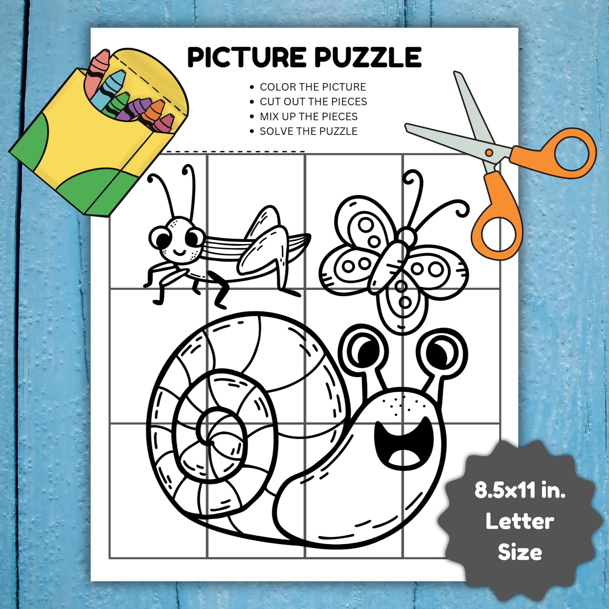 Printable Coloring Puzzle Activity for Kids, Color a Picture Puzzle ...