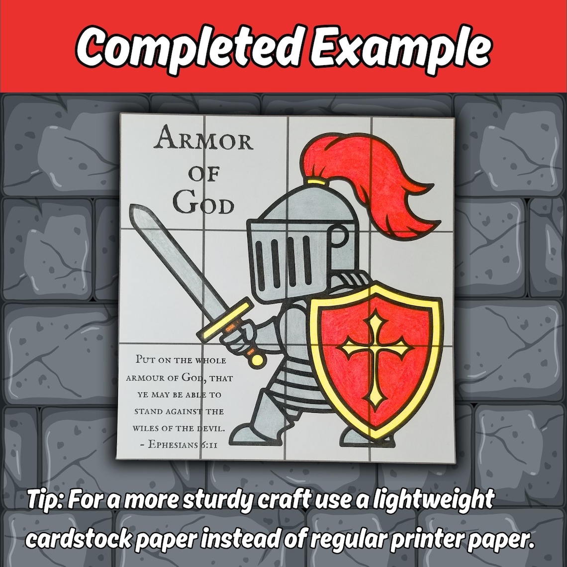 Armor of God Coloring Puzzle Craft Sunday School Bible Lesson ...