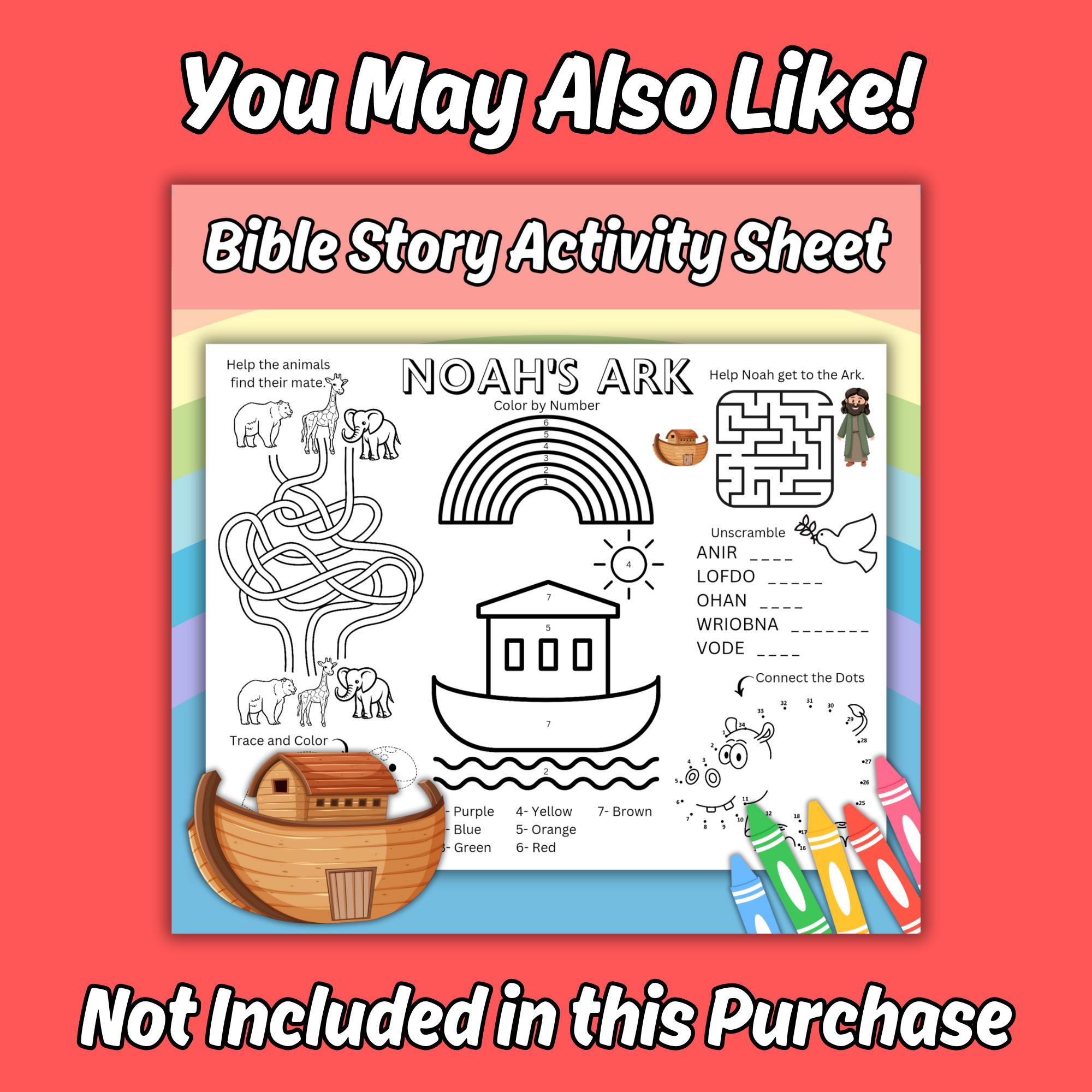 Noah's Ark Printable Craft for Kids Sunday School Bible Lesson, Noah ...