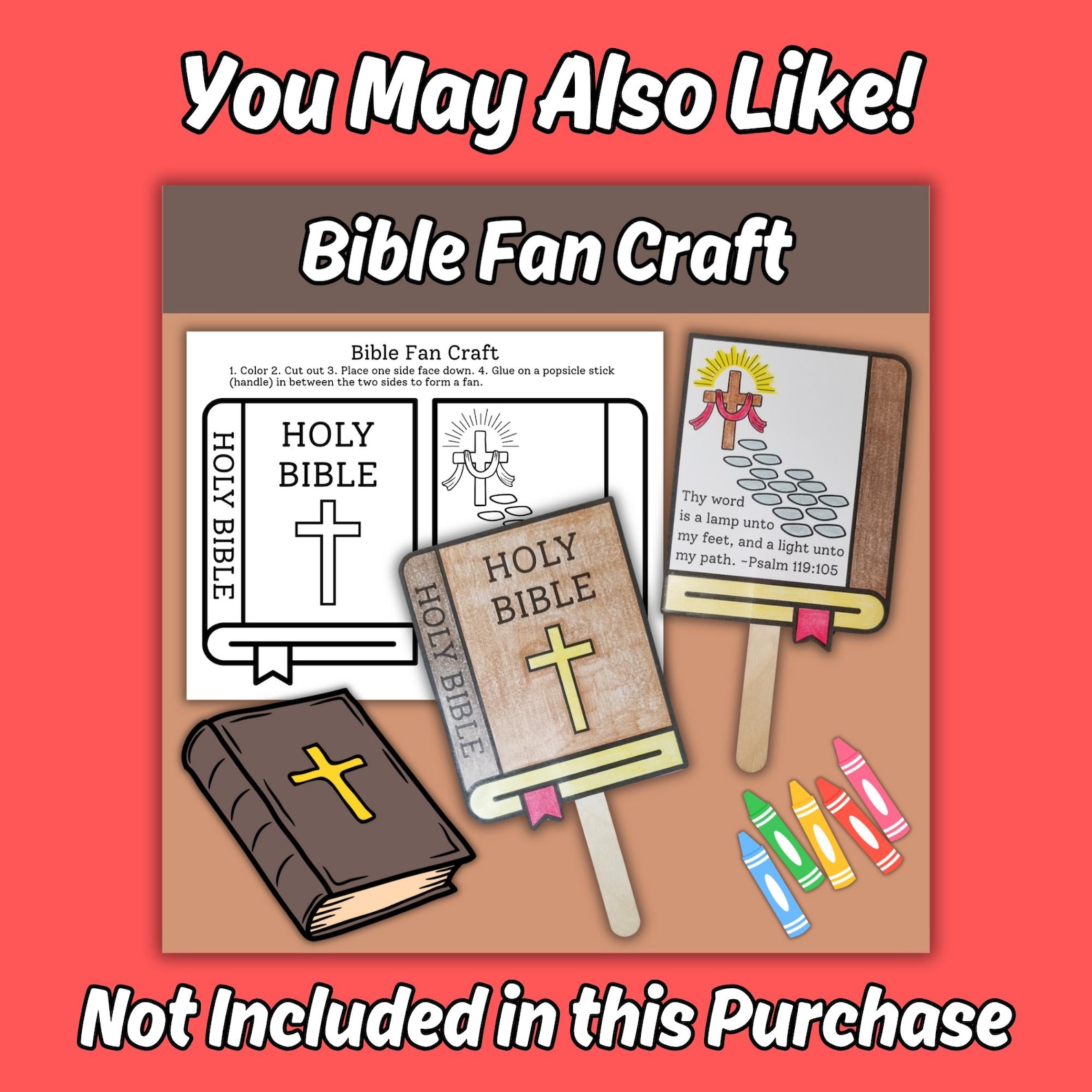 Church Fan Craft for Kids Sunday School Bible Lesson, Printable Color ...