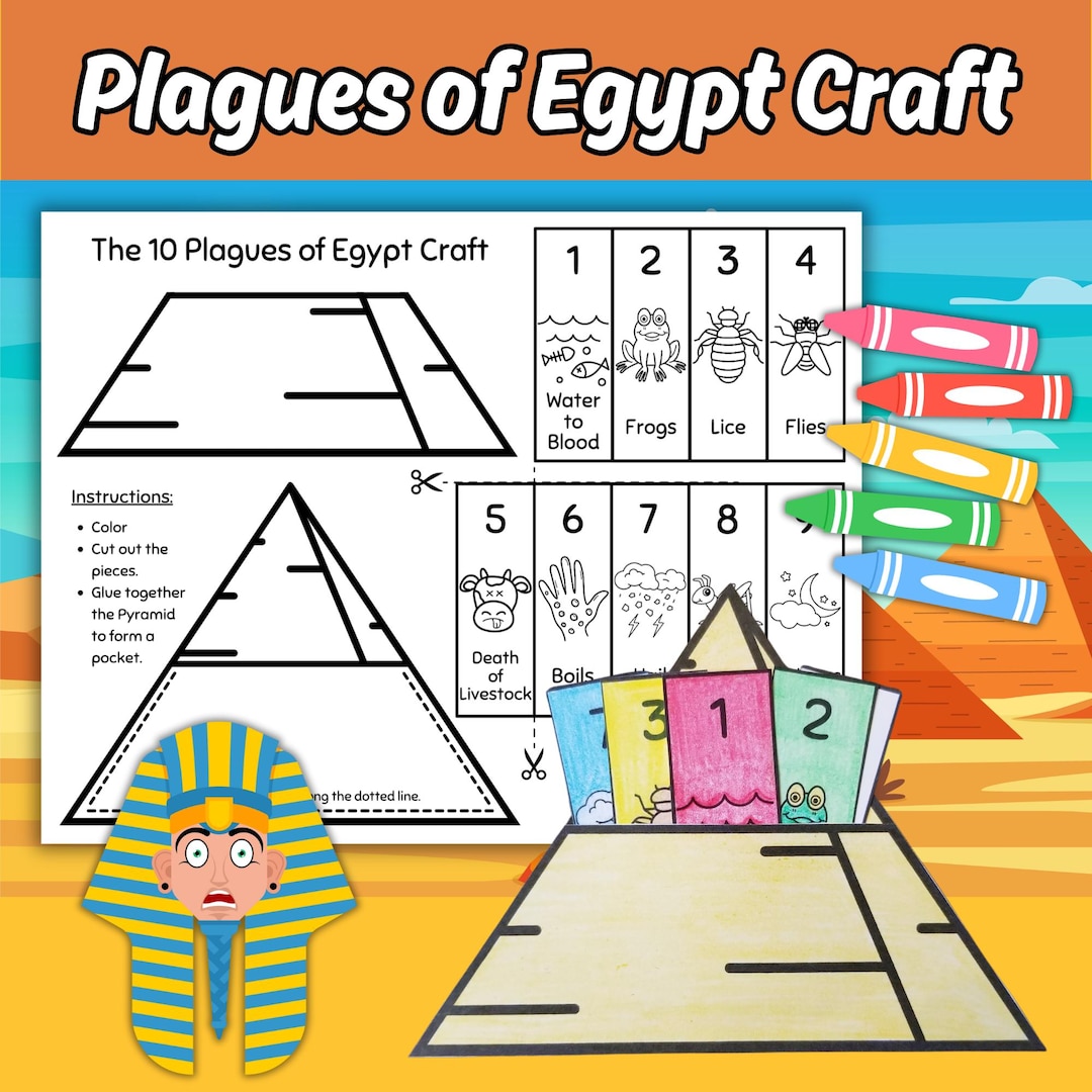 The Ten Plagues of Egypt Printable Bible Story Craft for Kids Sunday ...