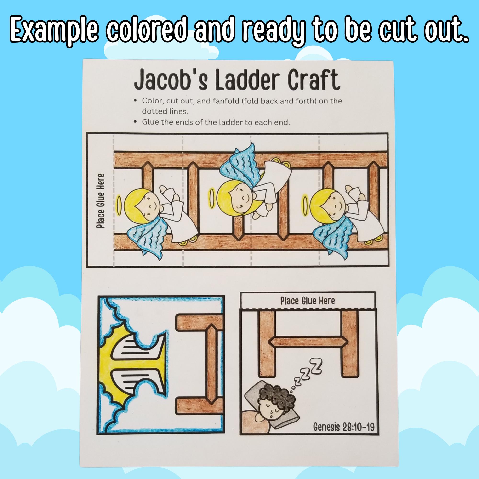 Jacob's Ladder Folding Suprise Bible Craft Printable for Kids Sunday ...