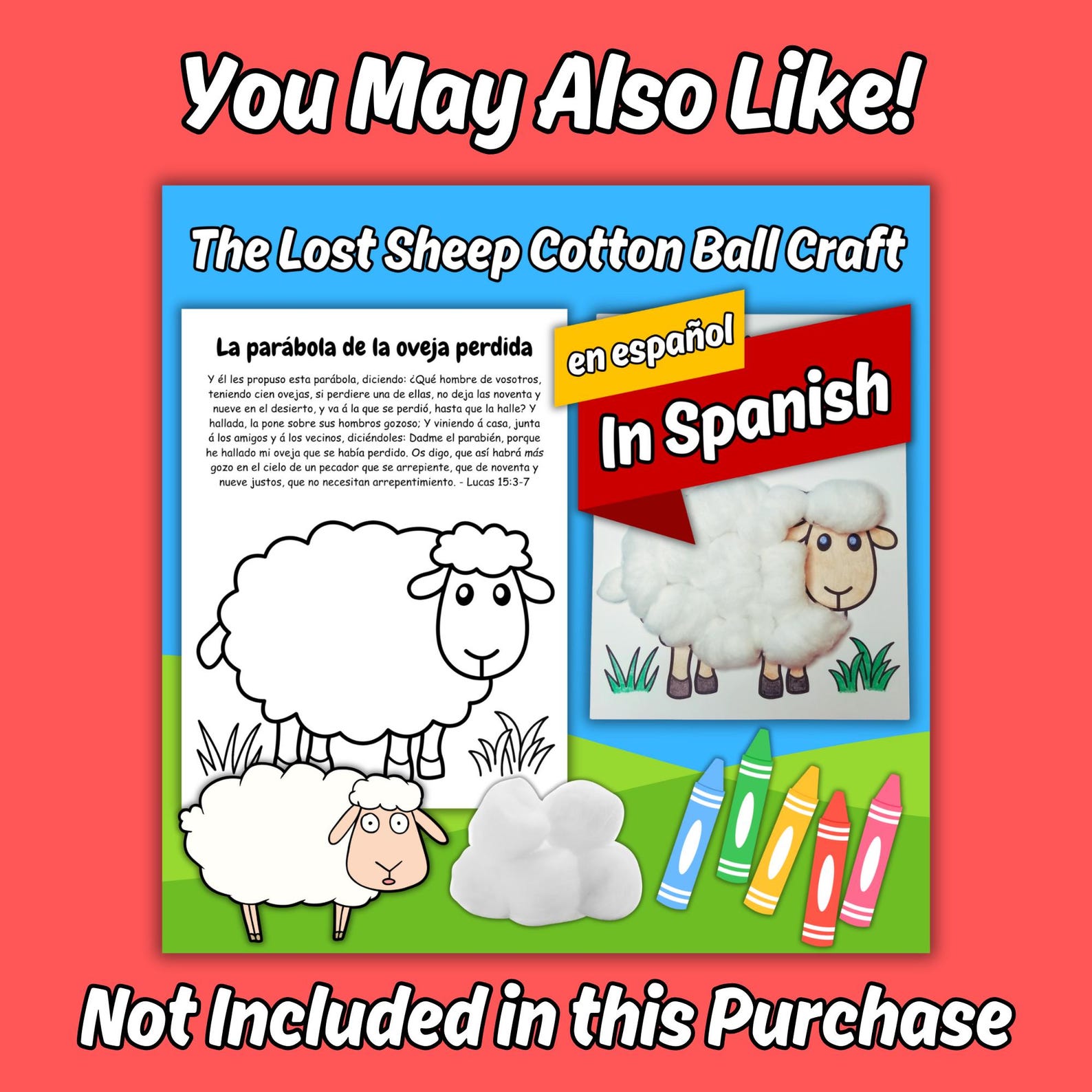 The Parable of the Lost Sheep Bible Story Cotton Ball Craft Printable ...