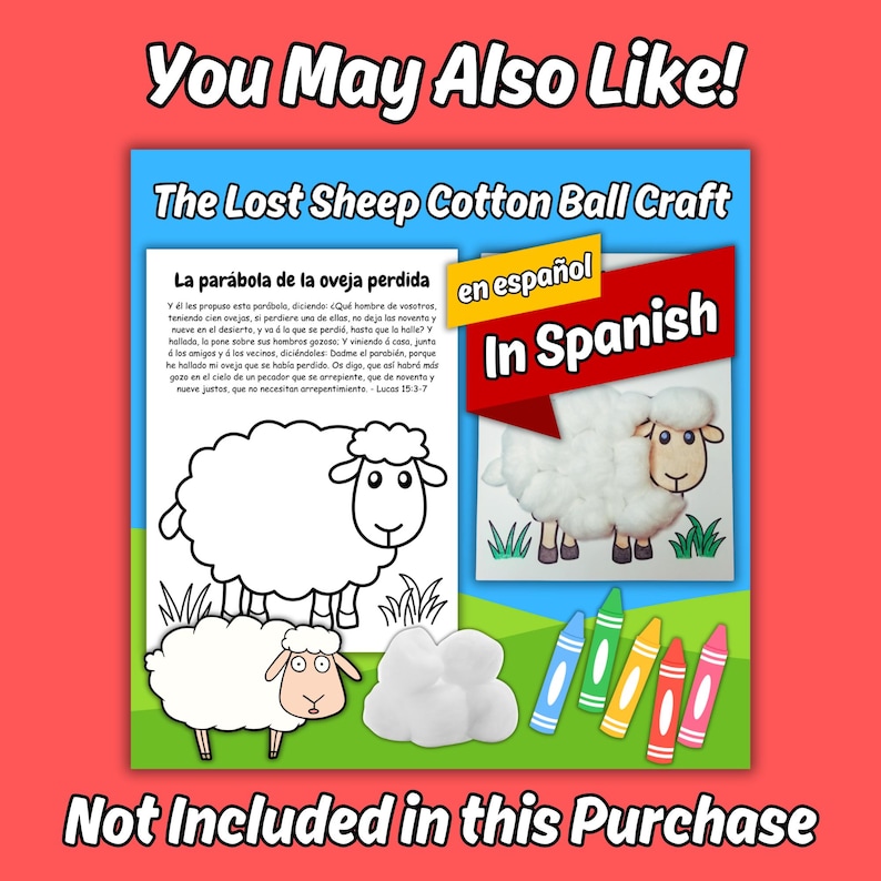 The Parable of the Lost Sheep Bible Story Cotton Ball Craft Printable ...