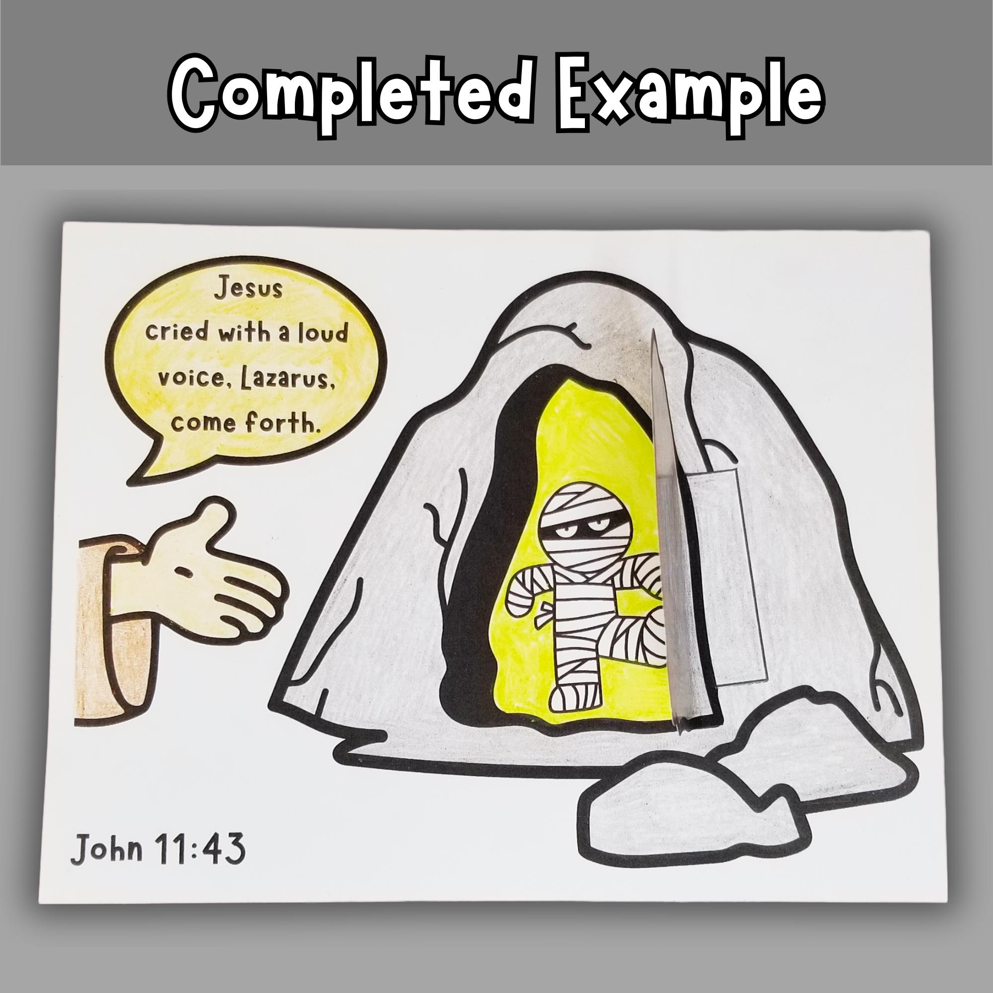 Jesus Raises Lazarus Bible Story Craft Printable for Kids Sunday School ...